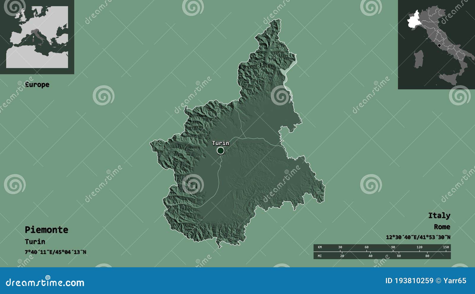 Piemonte, Region of Italy,. Previews. Administrative Stock Illustration ...