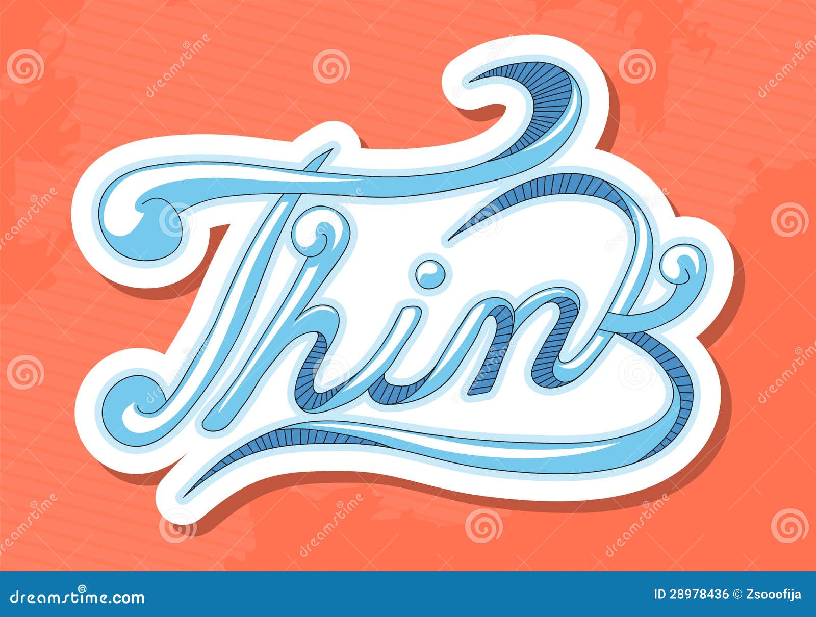 Piense ilustración del vector. Ilustración de fuente - 28978436