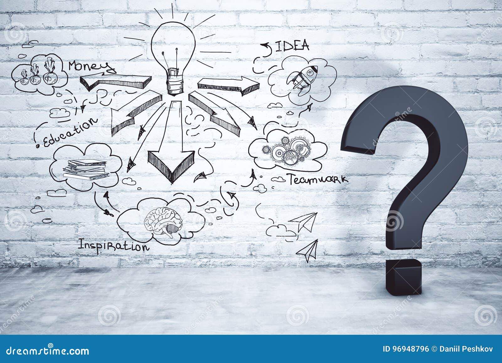 Piense el concepto stock de ilustración. Ilustración de finanzas - 96948796