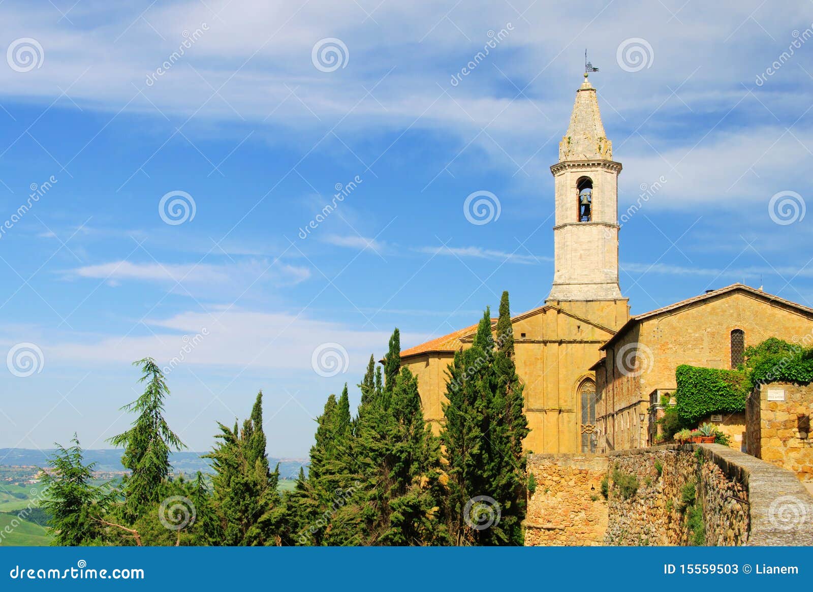 Pienza cathedral stock image. Image of town, city, place - 15559503