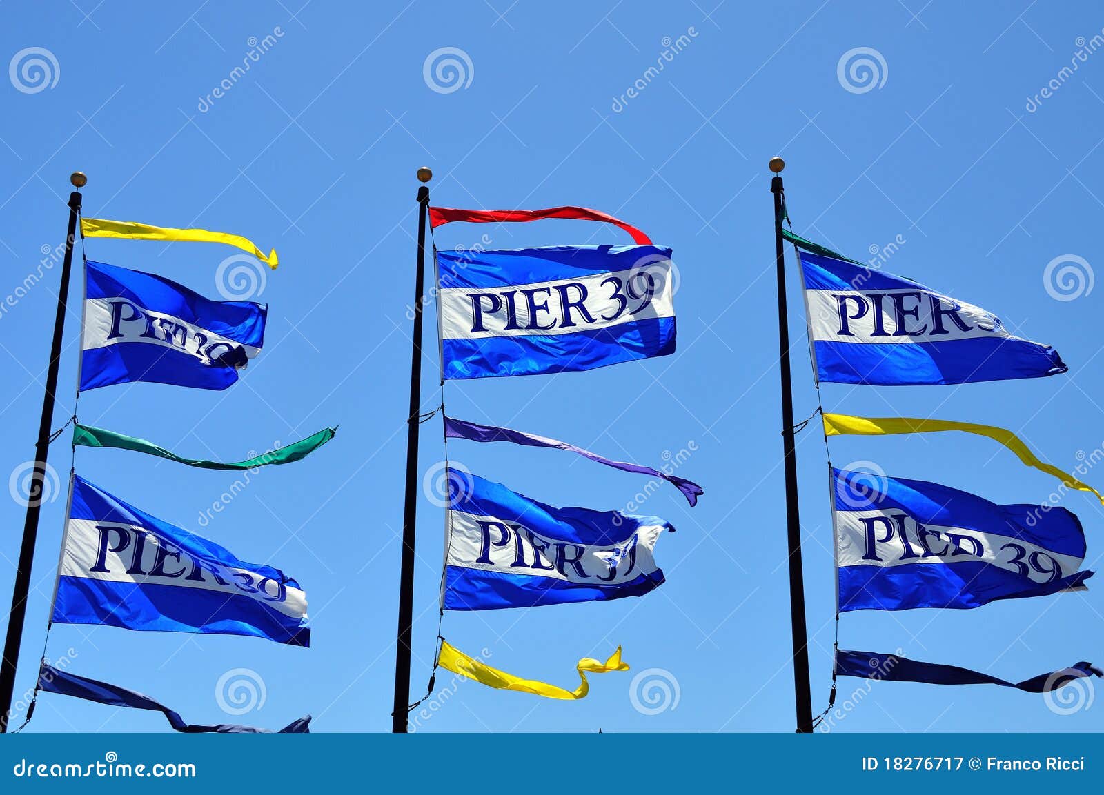 Pier 39 Flags in San Francisco Stock Image - Image of frisco, road ...