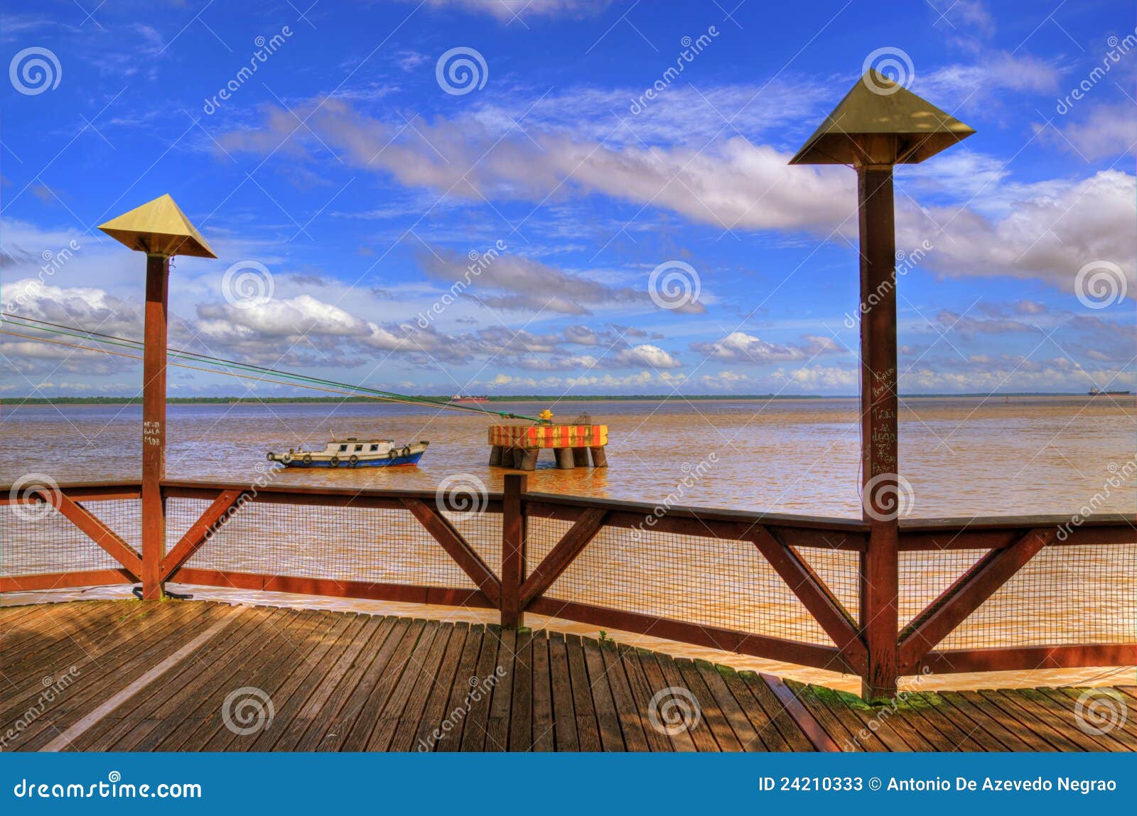 Pier in Amazonia stock image. Image of outside, dramatic - 24210333