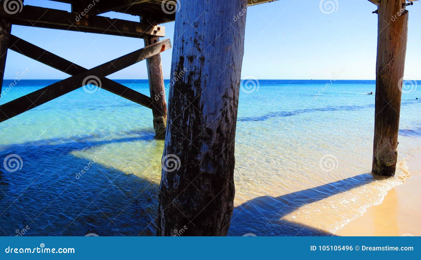 Pier in Australia stock photo. Image of sand, nature - 105105496