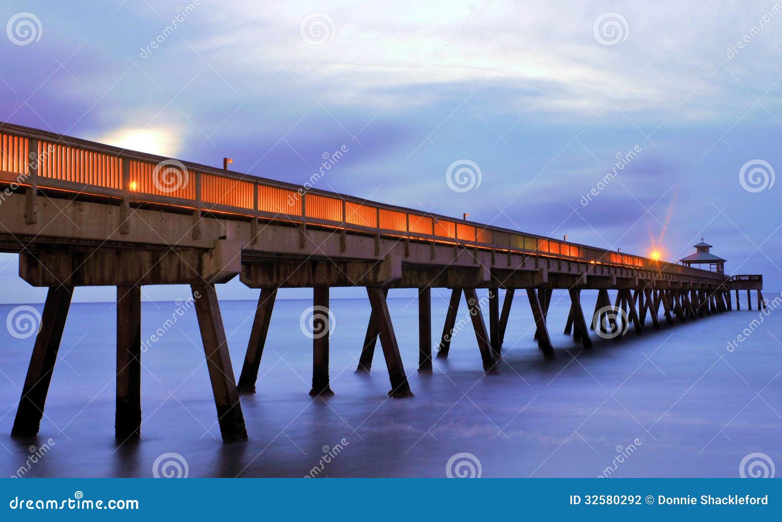 Pier Blue stock photo. Image of architecture, lights - 32580292