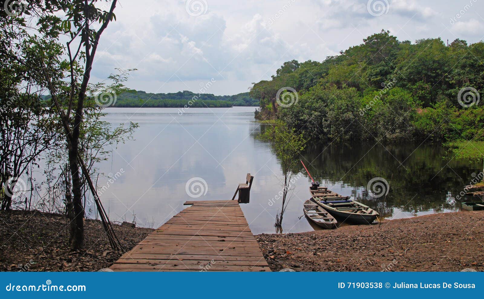 Pier and Boats at River in Amazonas Brasil Stock Photo - Image of ...