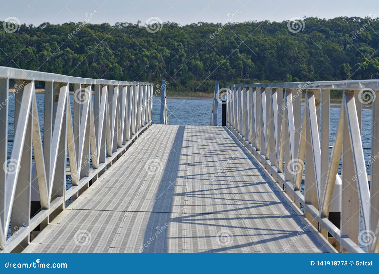 Pier Bridge with Silver Gate Stock Image - Image of jetty, gate: 141918773