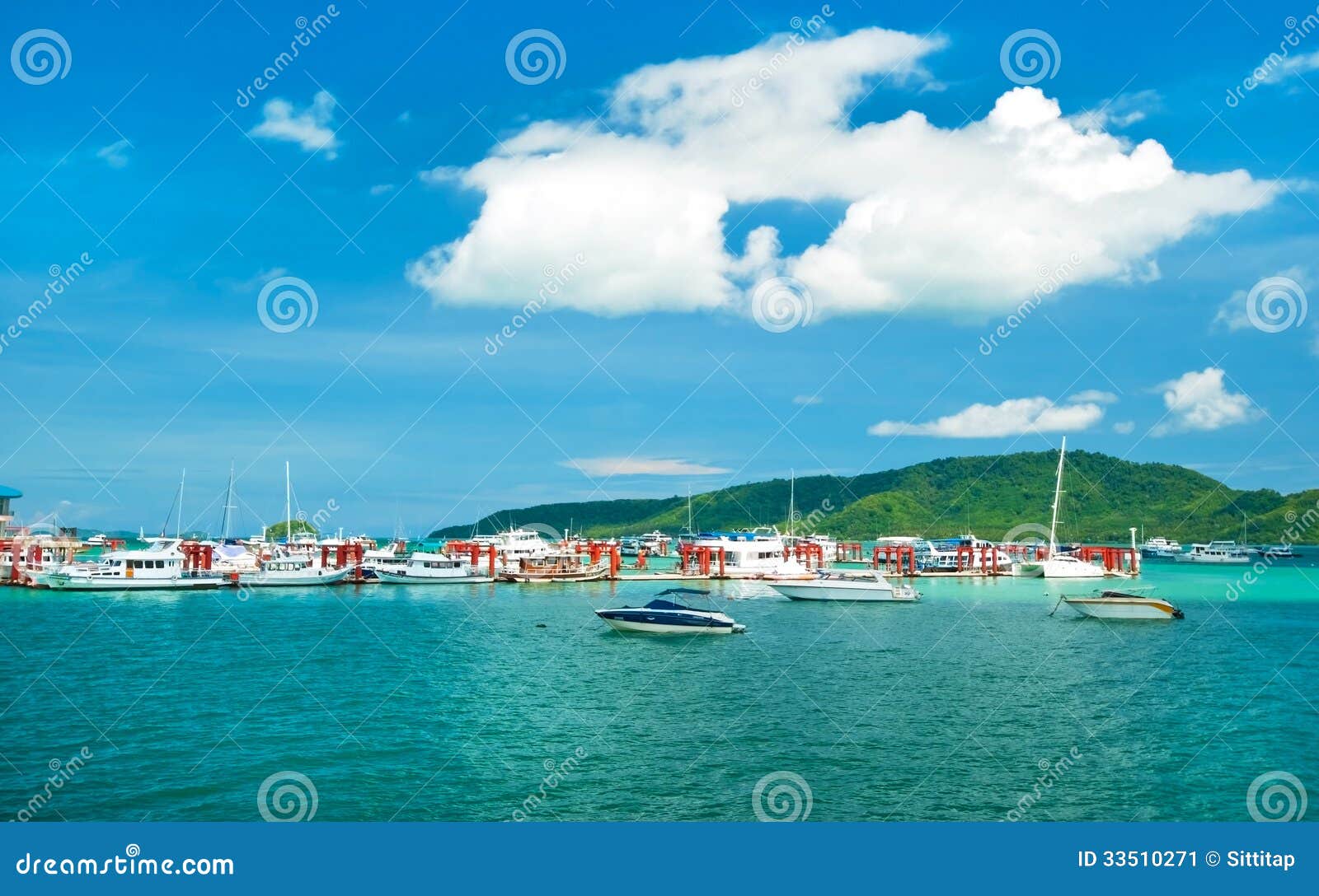 Pier at Chalong Bay stock image. Image of asia, relax - 33510271