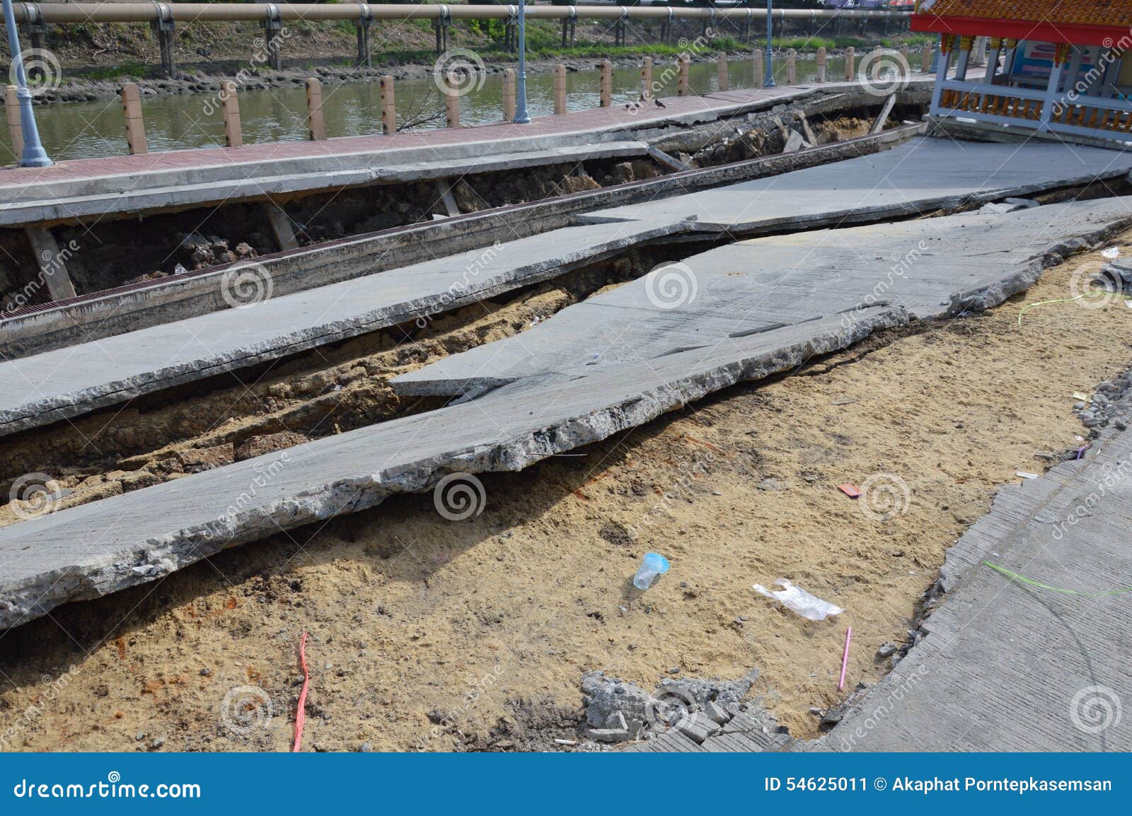 Pier collapse in Thailand stock image. Image of sink - 54625011
