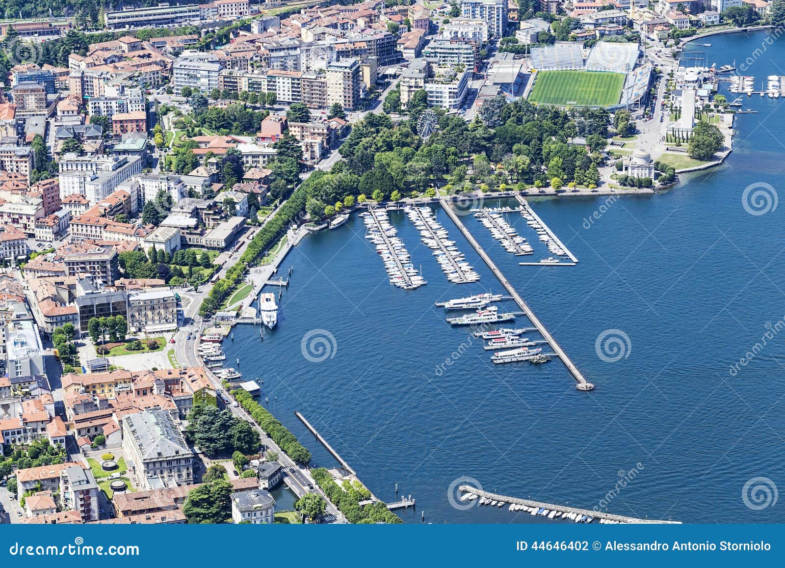 The pier of Como in Italy stock photo. Image of lombardia - 44646402