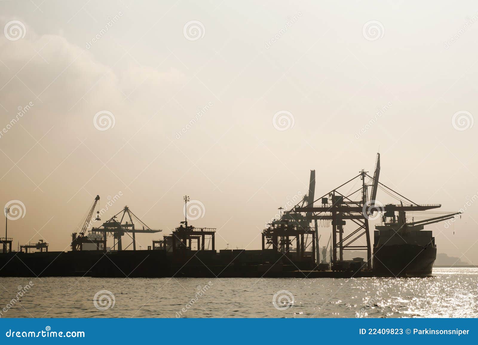 Pier - Container Ship stock image. Image of ocean, early - 22409823