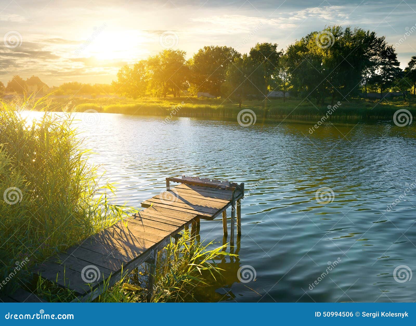 Pier in evening stock photo. Image of pond, nature, rest - 50994506