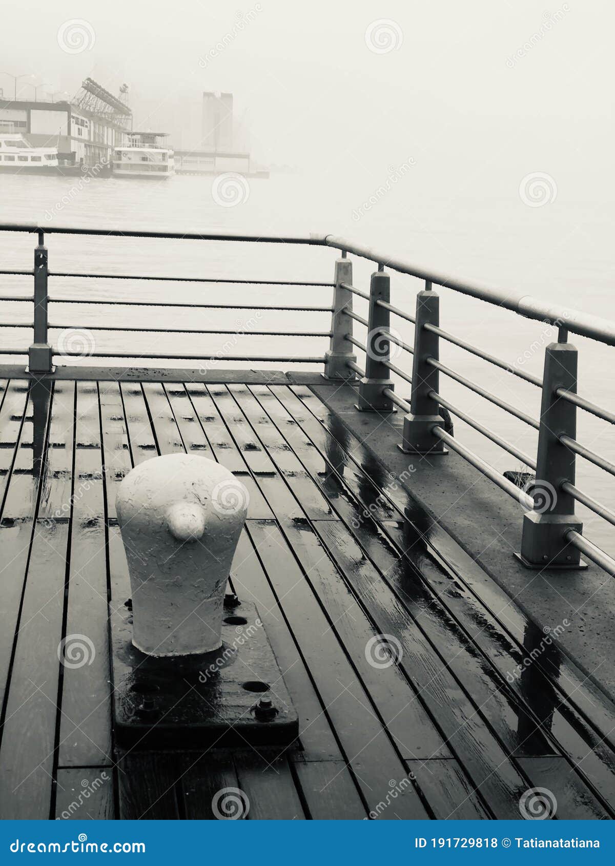 Pier in fog nyc stock photo. Image of america, weather - 191729818