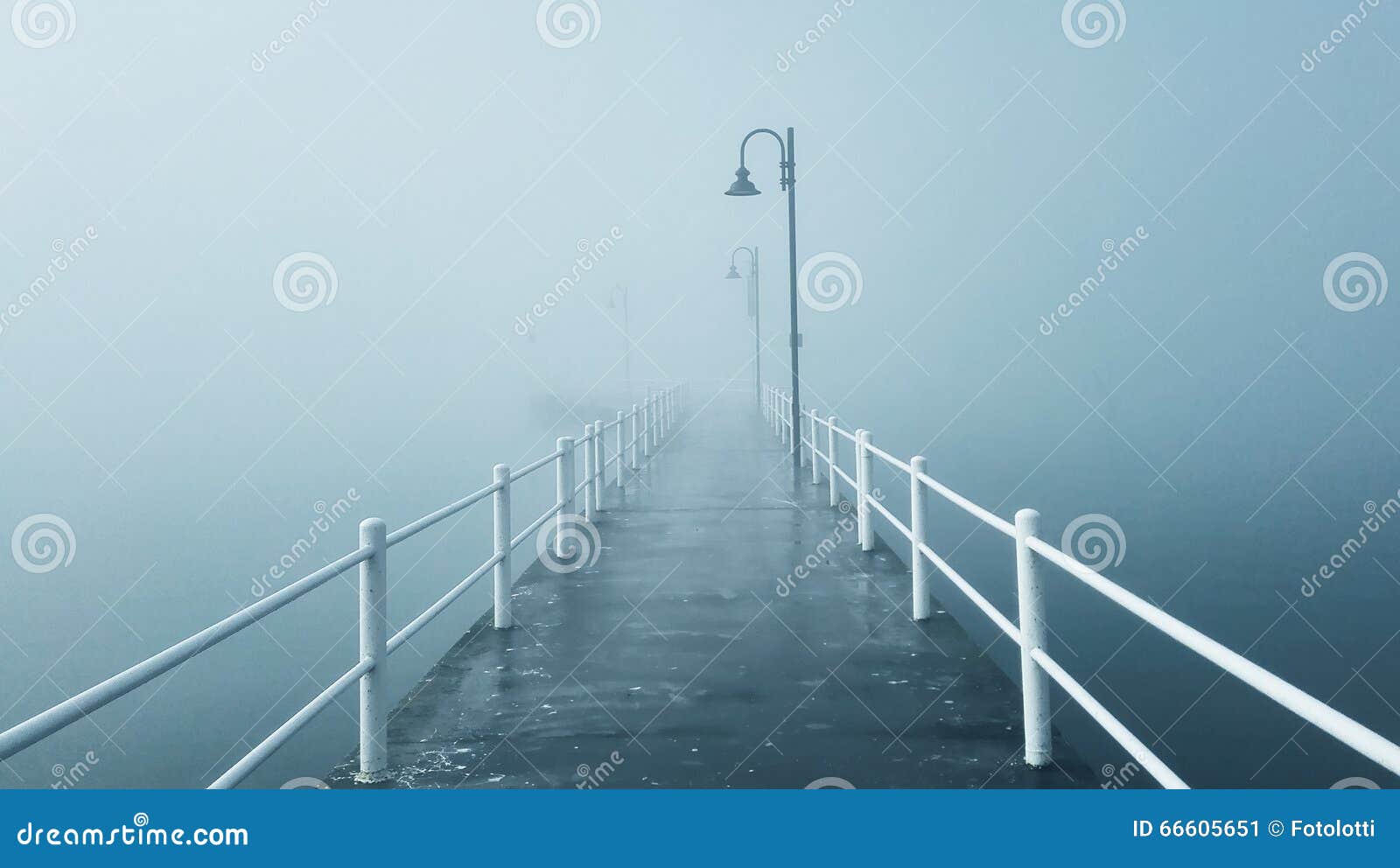 Pier in the fog stock image. Image of afternoon, horizon - 66605651