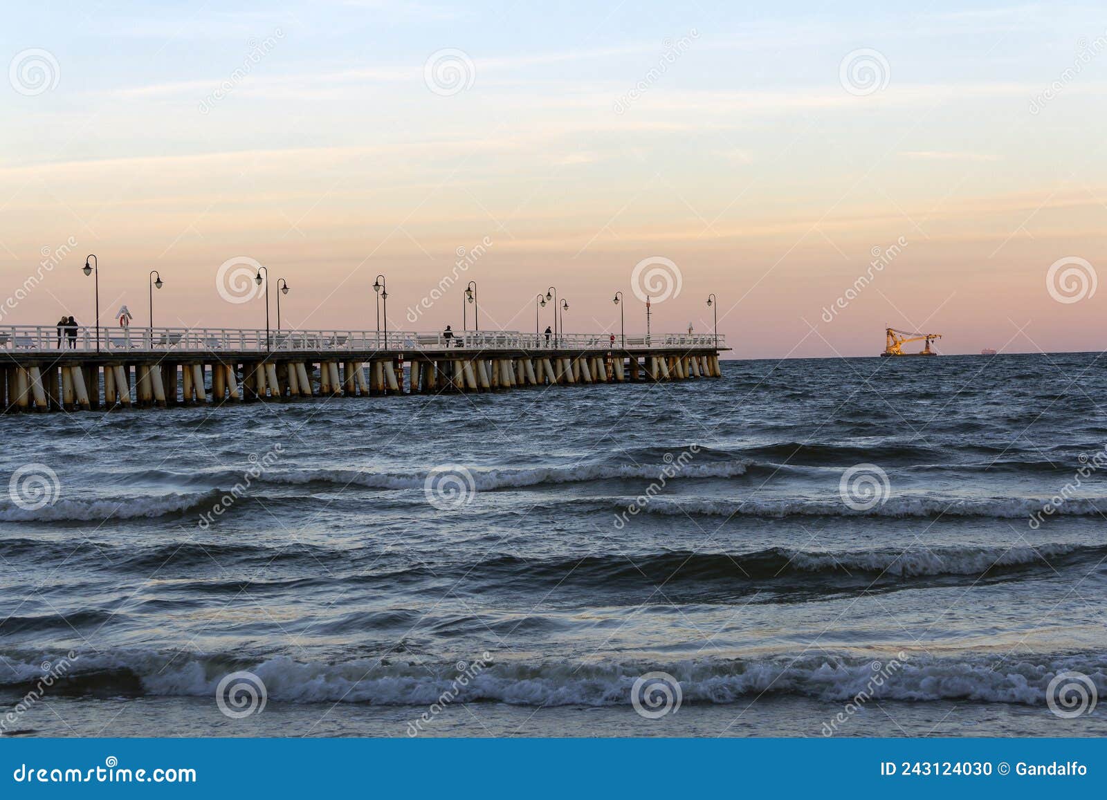 Pier Going Deep into the Sea Stock Photo - Image of pier, colorful ...