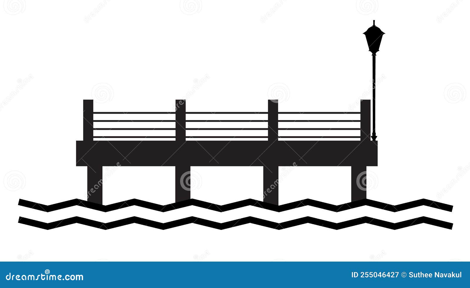 Pier Icon on White Background. Sea Pier Sign. Flat Style Stock Vector ...