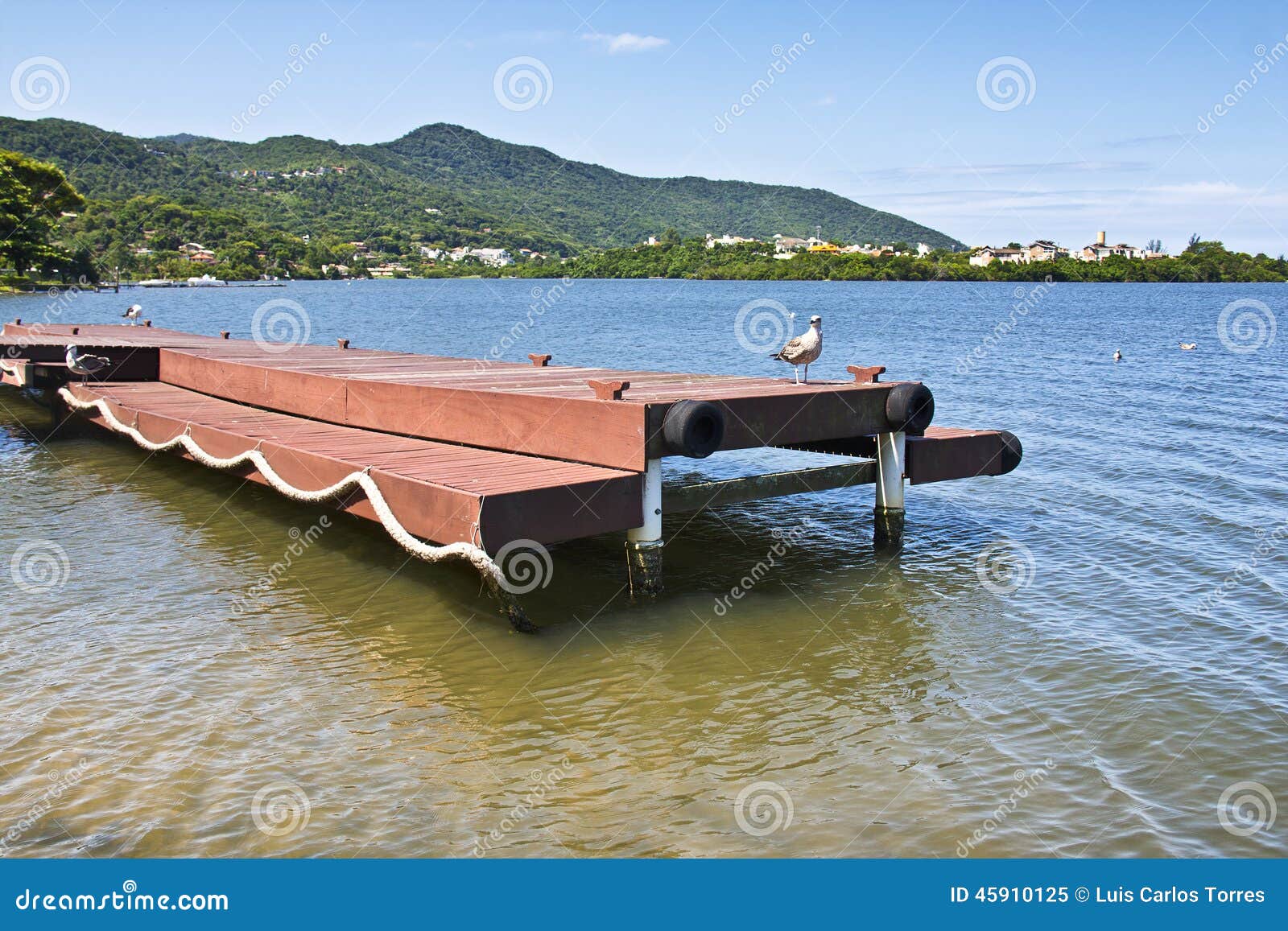 Pier on Lagoa Da Conceicao in Florianopolis, Brazil Stock Image - Image ...