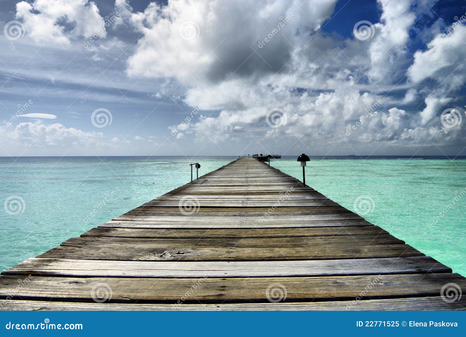 Pier in Lagoon stock image. Image of footbridge, holidays - 22771525
