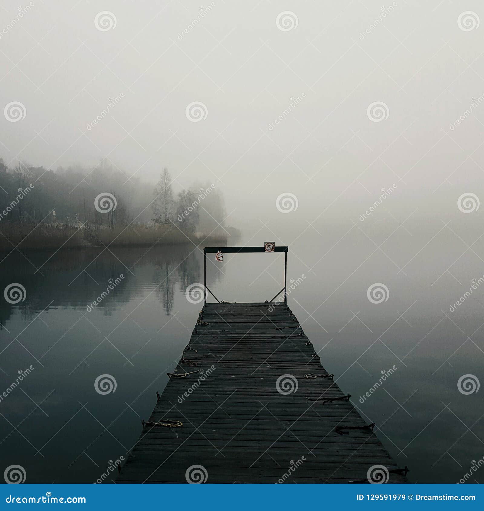 Pier on the Lake in the Fog Stock Image - Image of summer, calm: 129591979