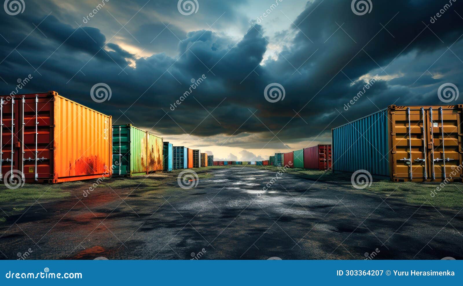 Pier with Many Containers. Transport Logistics of International ...