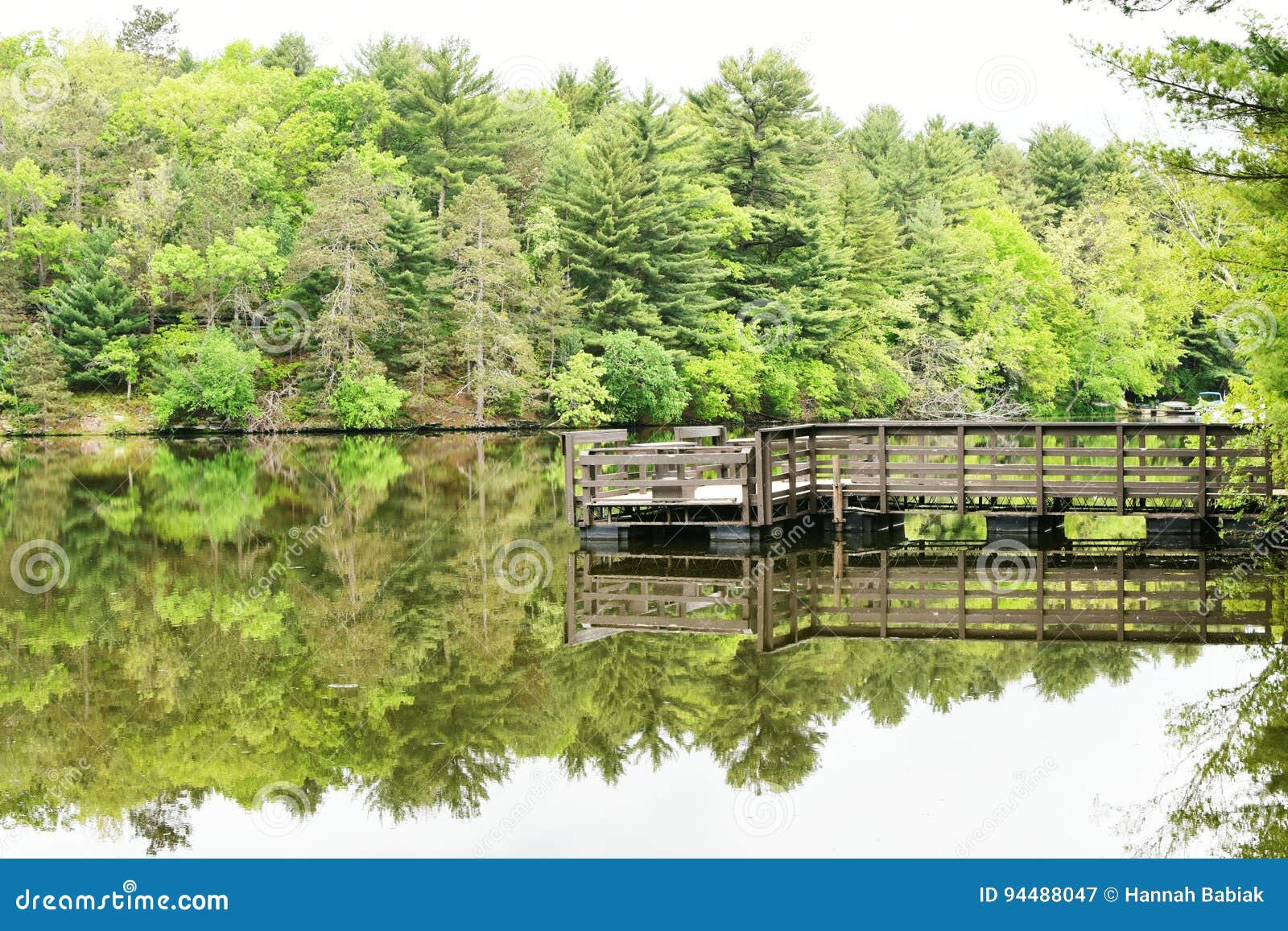 Pier at Mirror Lake State Park in Wisconsin Stock Image - Image of ...