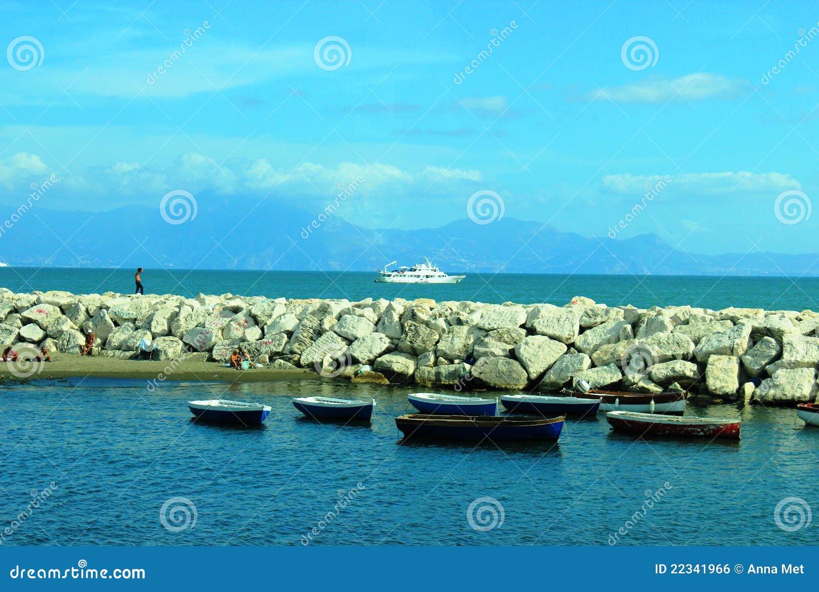 Pier in Naples stock photo. Image of mountains, ship - 22341966