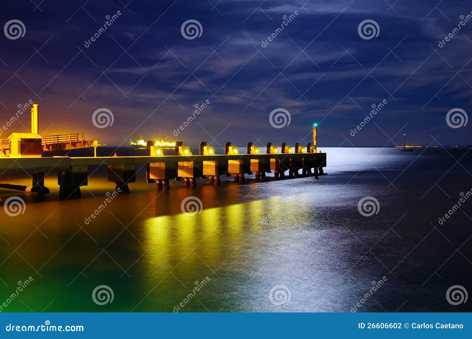 Pier at Night stock photo. Image of deck, atmosphere - 26606602
