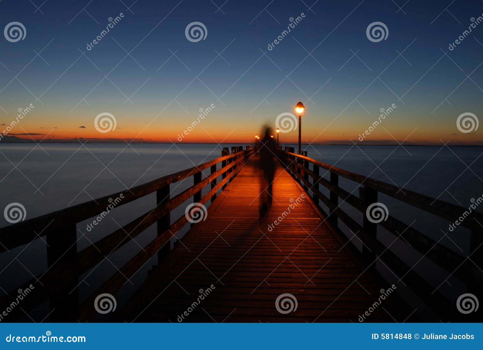 Pier at night stock photo. Image of night, person, lamps - 5814848