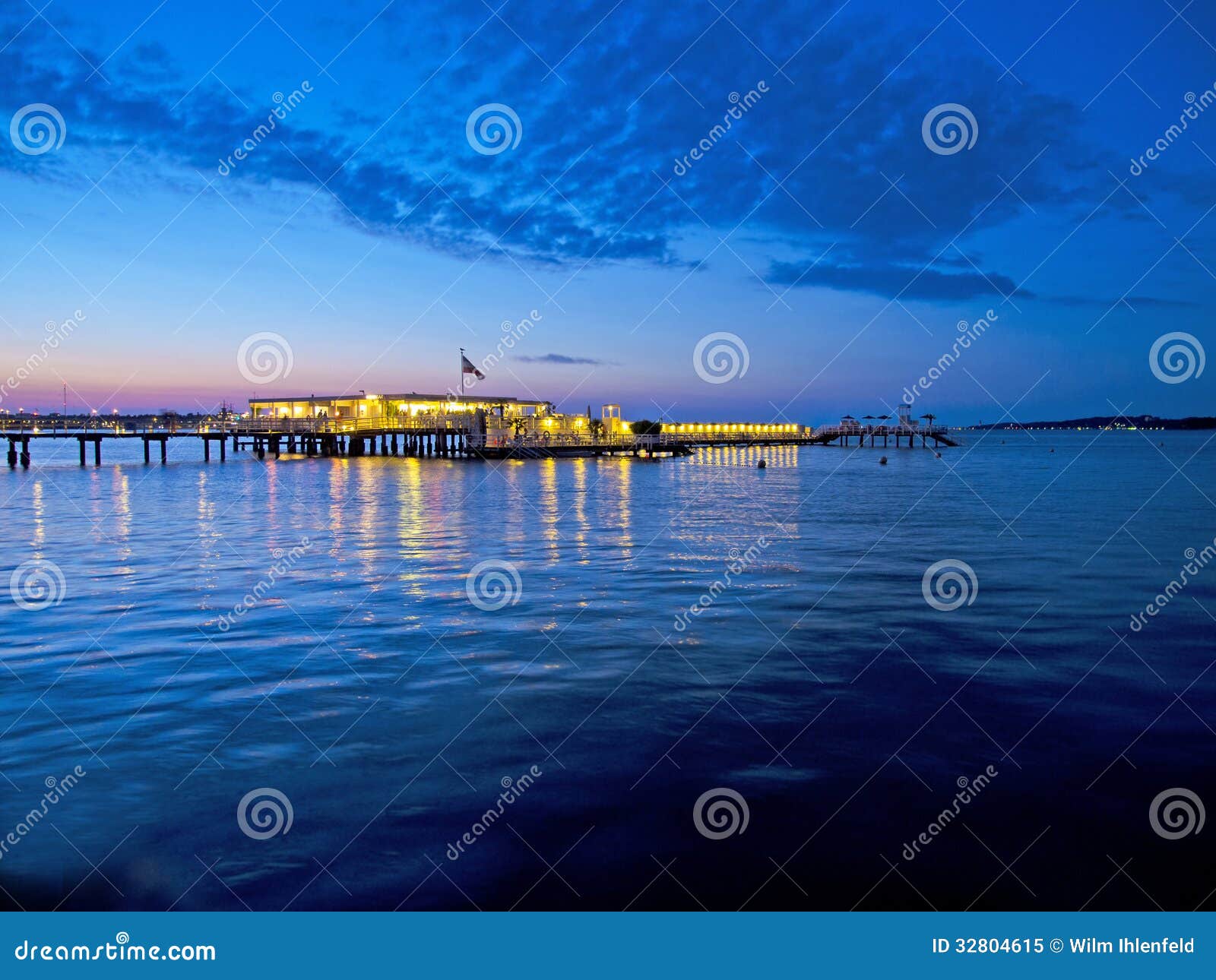 Pier by night stock image. Image of baltic, baths, illumination - 32804615