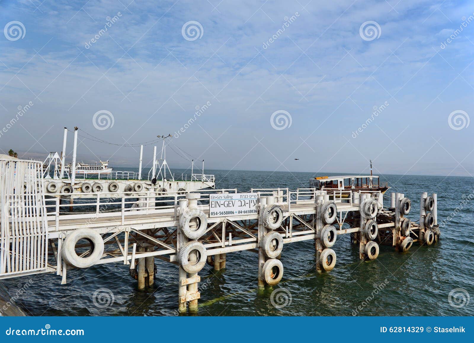 Pier (pier) on the Waterfront Tiberias Editorial Stock Image - Image of ...