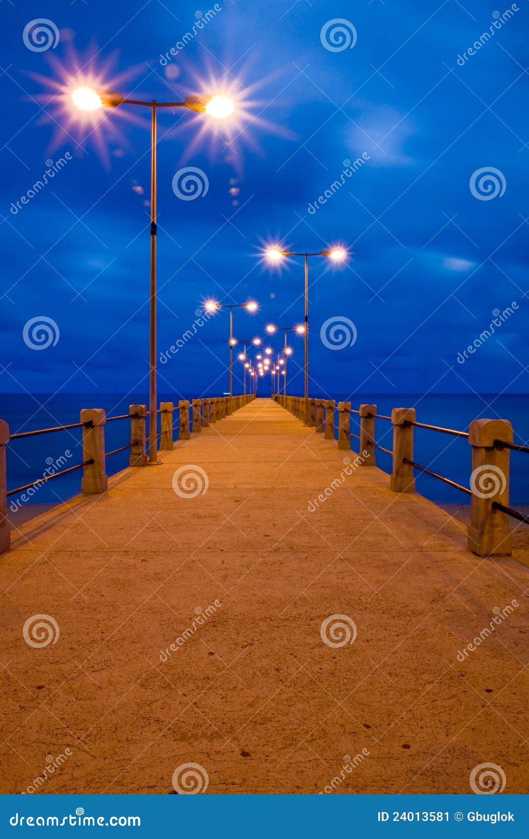 Pier in Porto Santo by Twilight Stock Image - Image of porto, pier ...