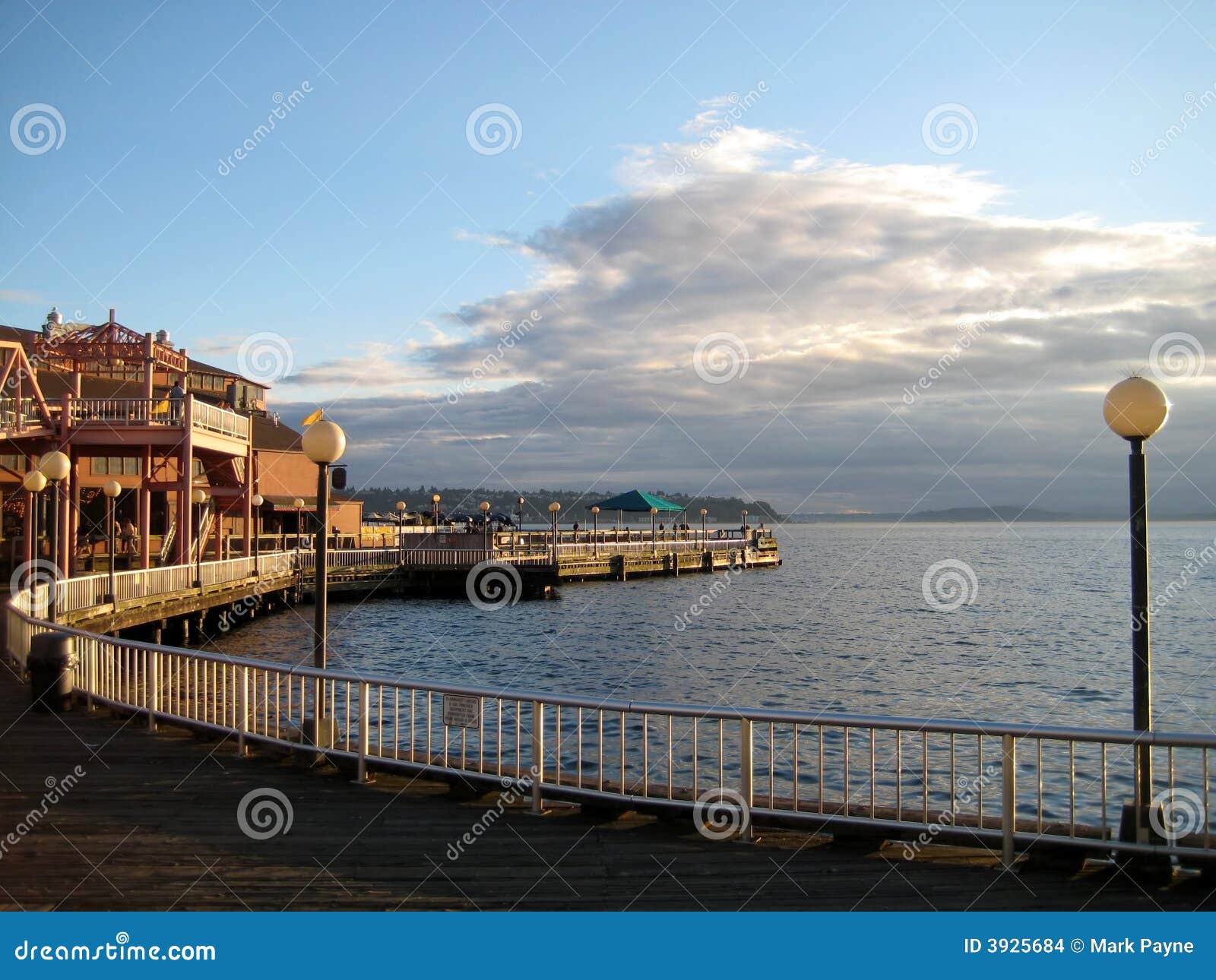 Pier at Puget Sound in Seattle Stock Photo - Image of blue, stunning ...