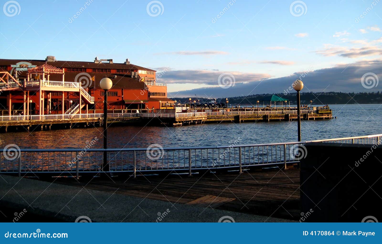 Pier at Puget Sound in Seattle V2 Stock Photo - Image of blue, pier ...