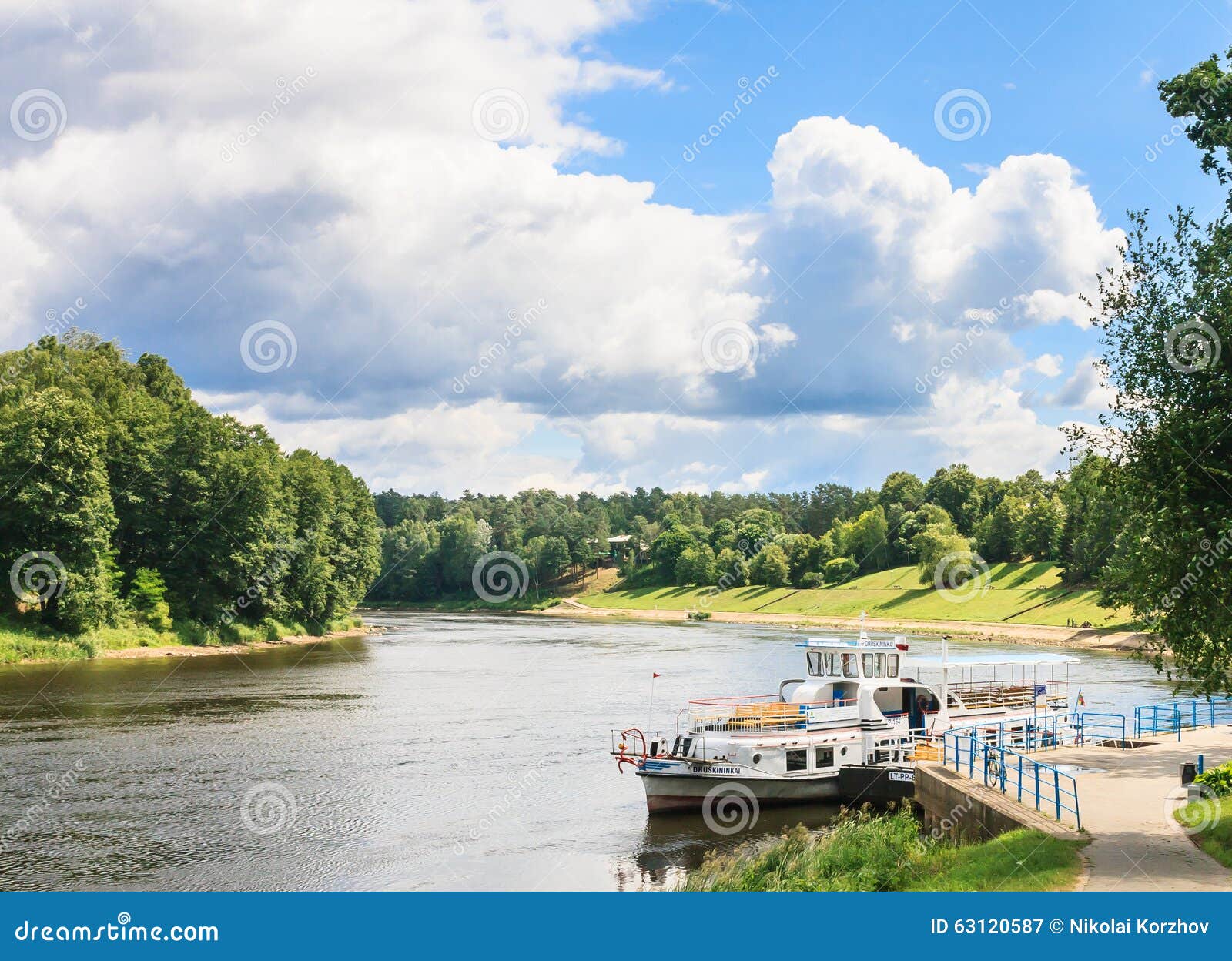 Pier on the River Neman. Druskininkai Editorial Photography - Image of ...
