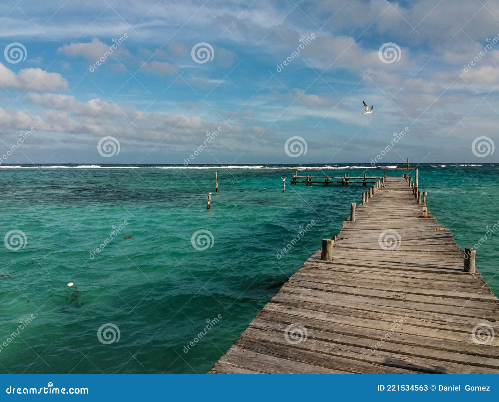 Pier at the Seashore in Virgin Beach Stock Image - Image of cancun ...