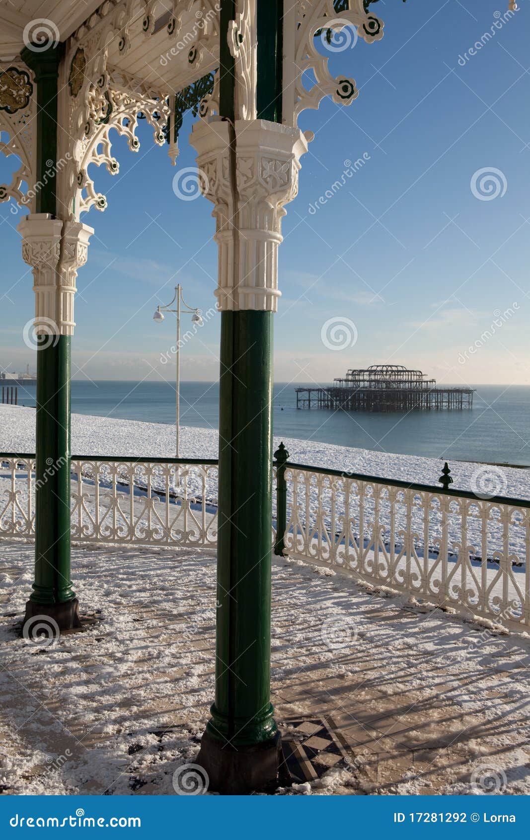 Pier Seaside Snow Architecture Winter Stock Photo - Image of vacation ...