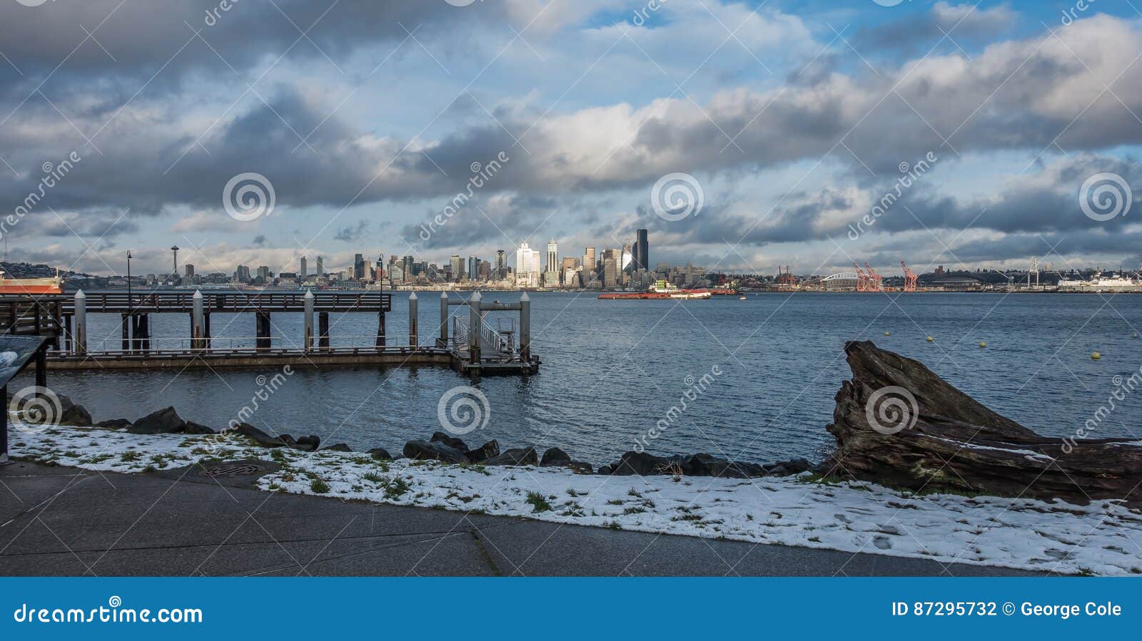 Pier and Seattle Skyline 3 stock photo. Image of state - 87295732