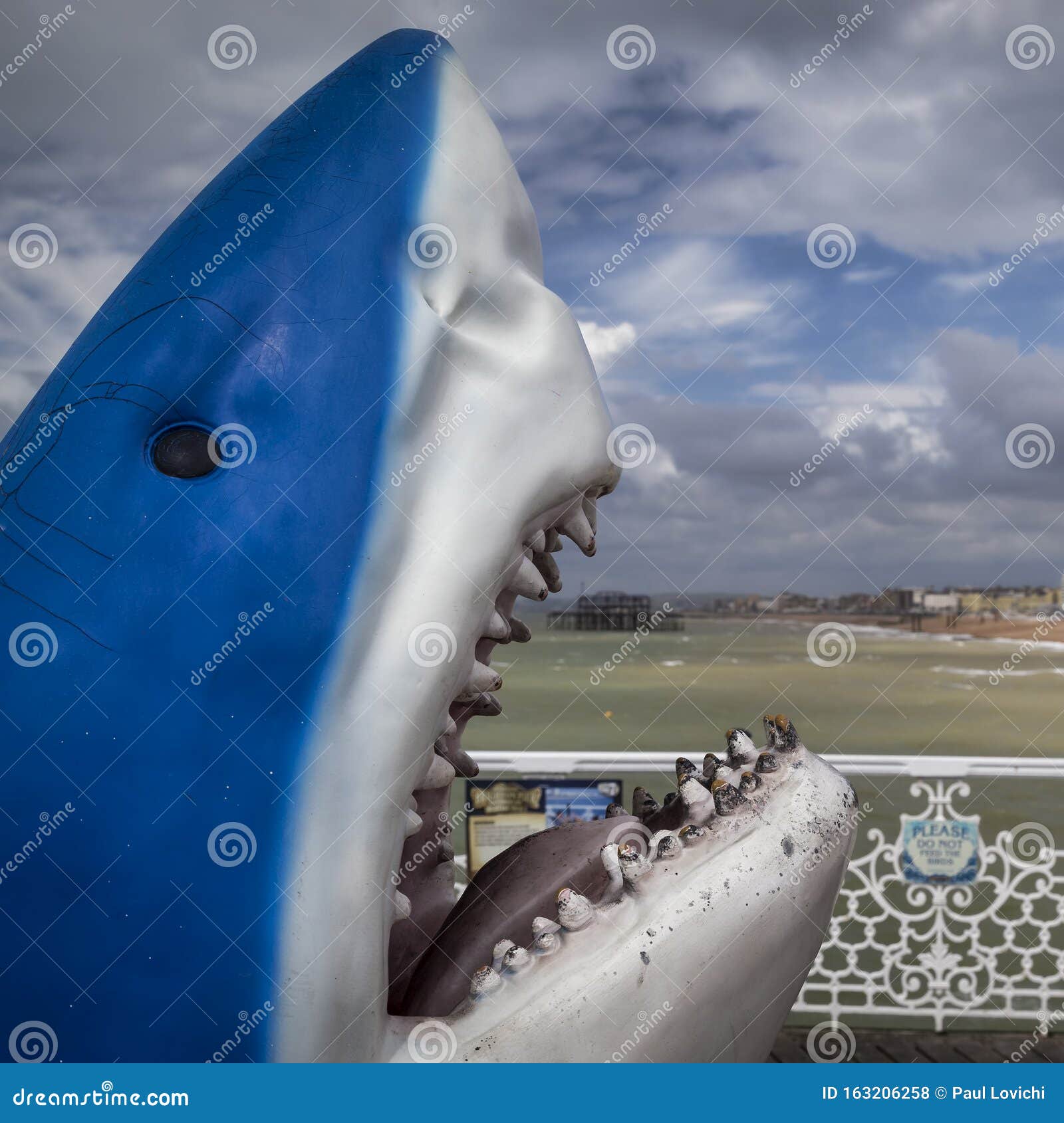 Pier Shark with Brighton Seafront Editorial Stock Photo - Image of ...