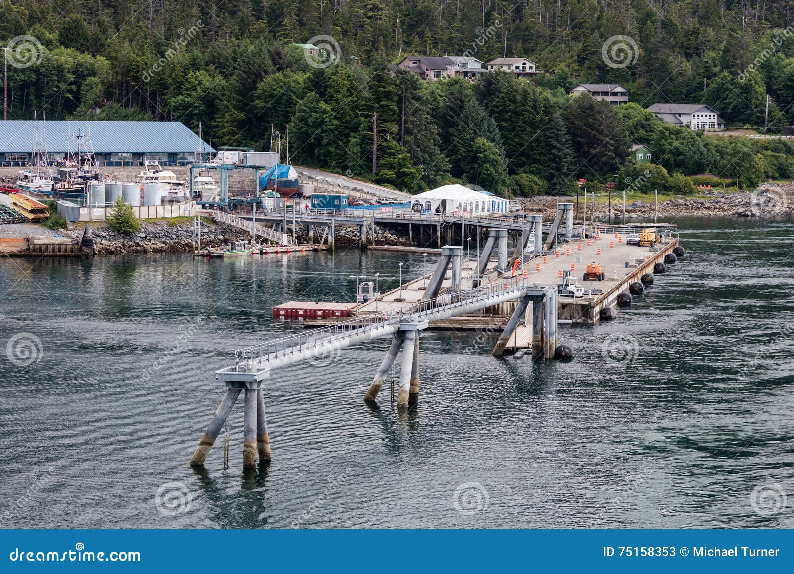 Pier at Sitka, Alaska editorial stock photo. Image of panoramic - 75158353