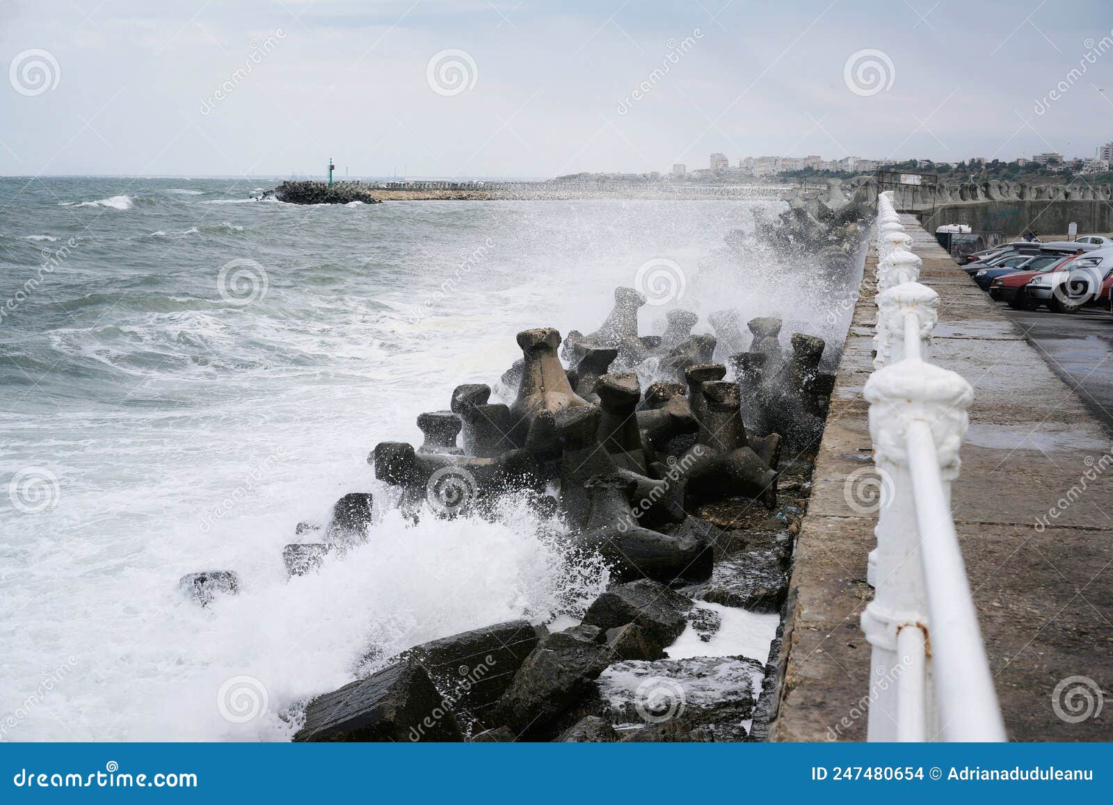 Pier during storm stock photo. Image of rock, weather - 247480654