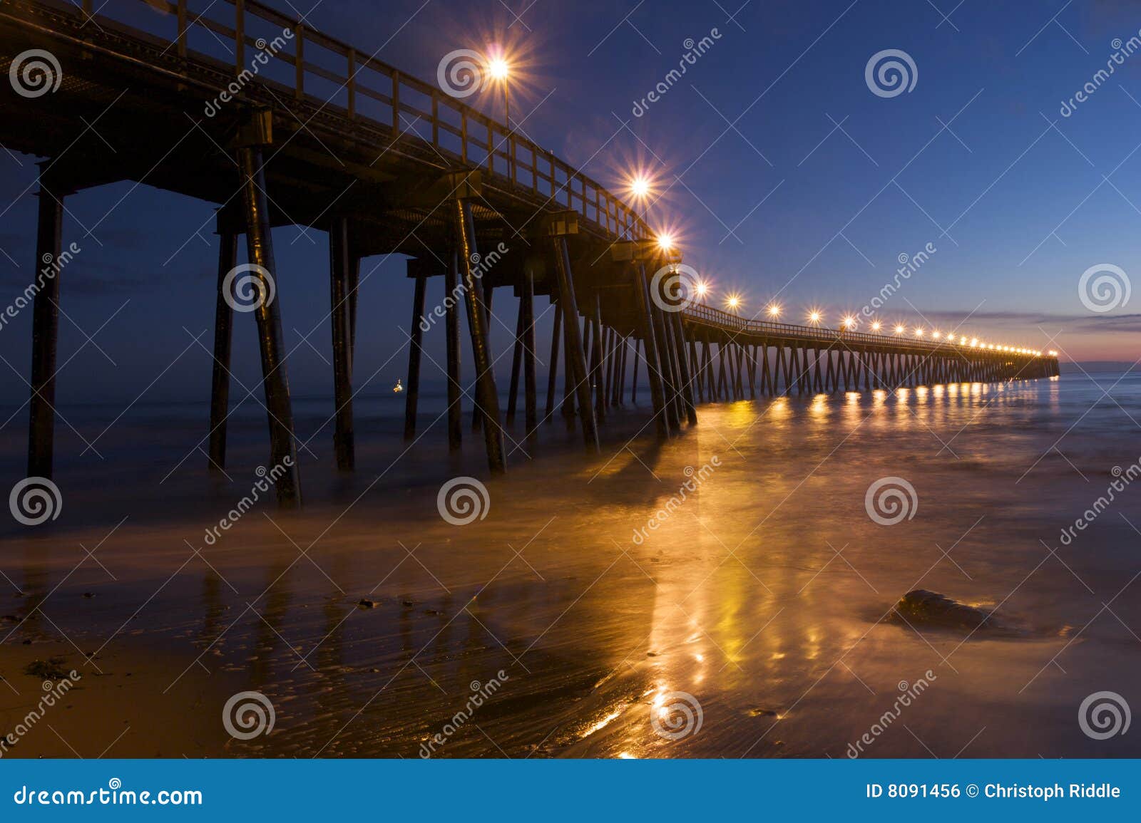 Pier at Sunset stock photo. Image of peaceful, wooden - 8091456
