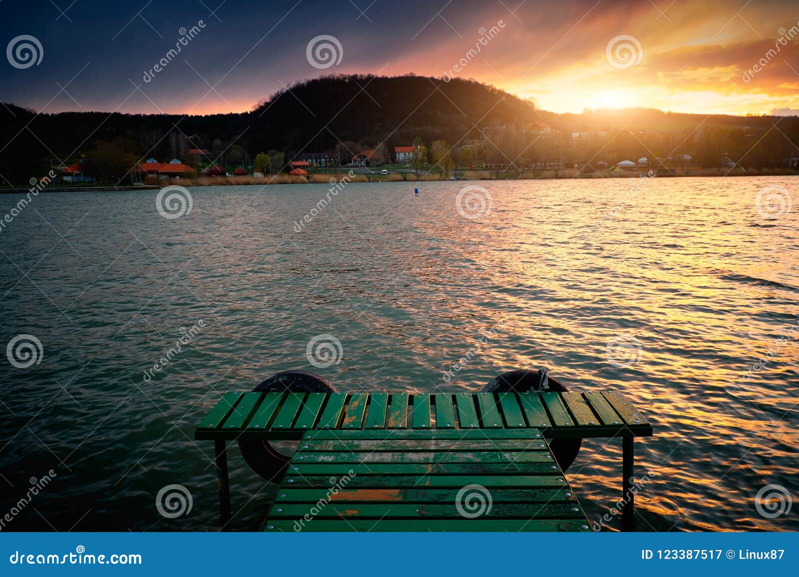 Lake sunset stock image. Image of scene, landscape, lake - 123387517