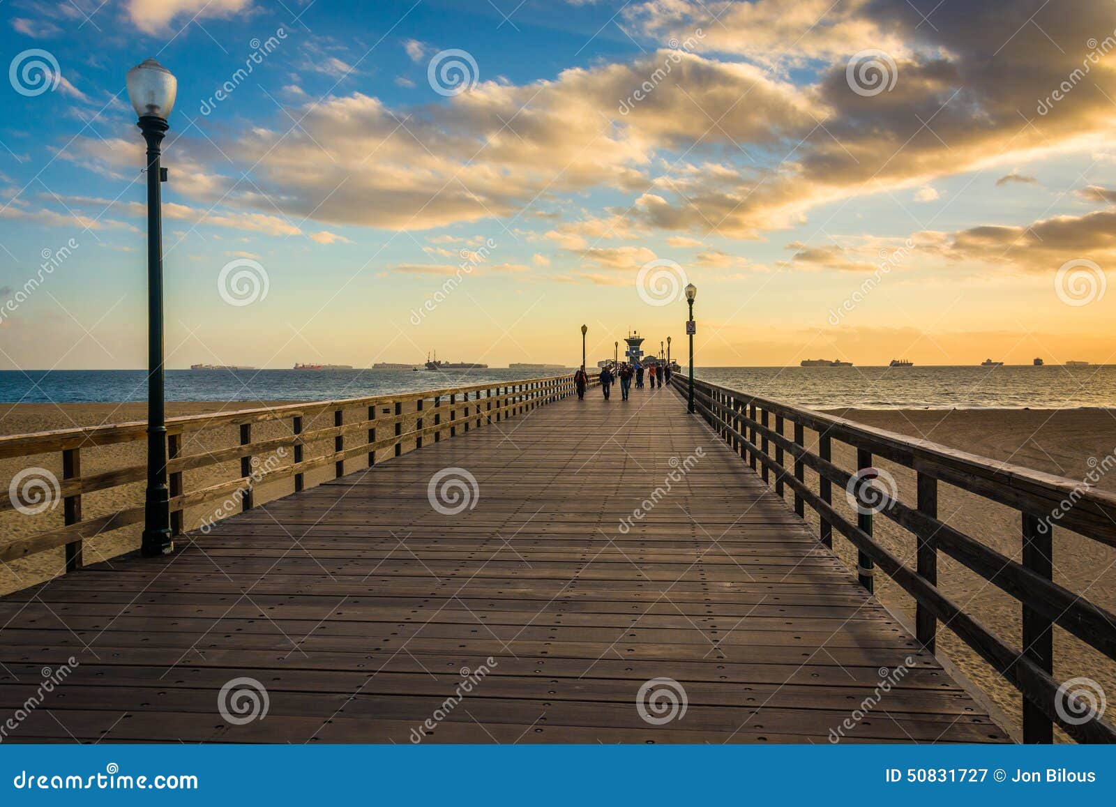 The Pier at Sunset, in Seal Beach Stock Image - Image of ocean, scenery ...