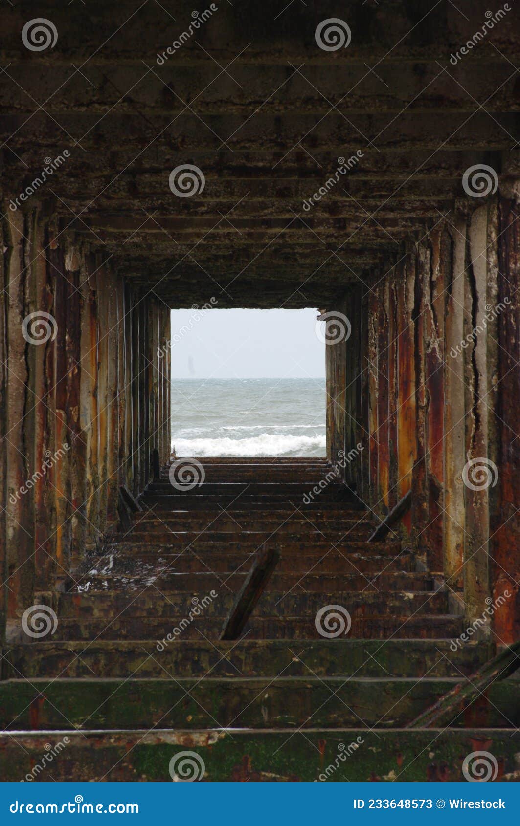 Pier Taken from Inside Showing the Square Architecture. Stock Image ...
