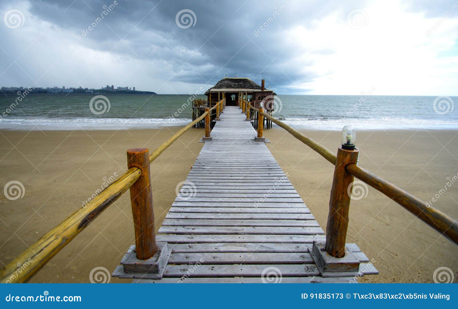 Pier towards Maputo bay stock image. Image of sand, catembe - 91835173