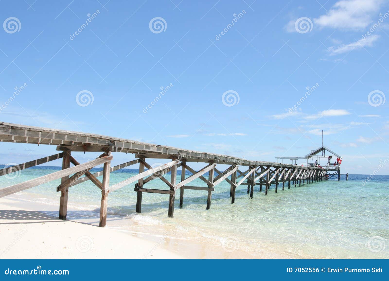 Pier at tropical beach stock photo. Image of destination - 7052556