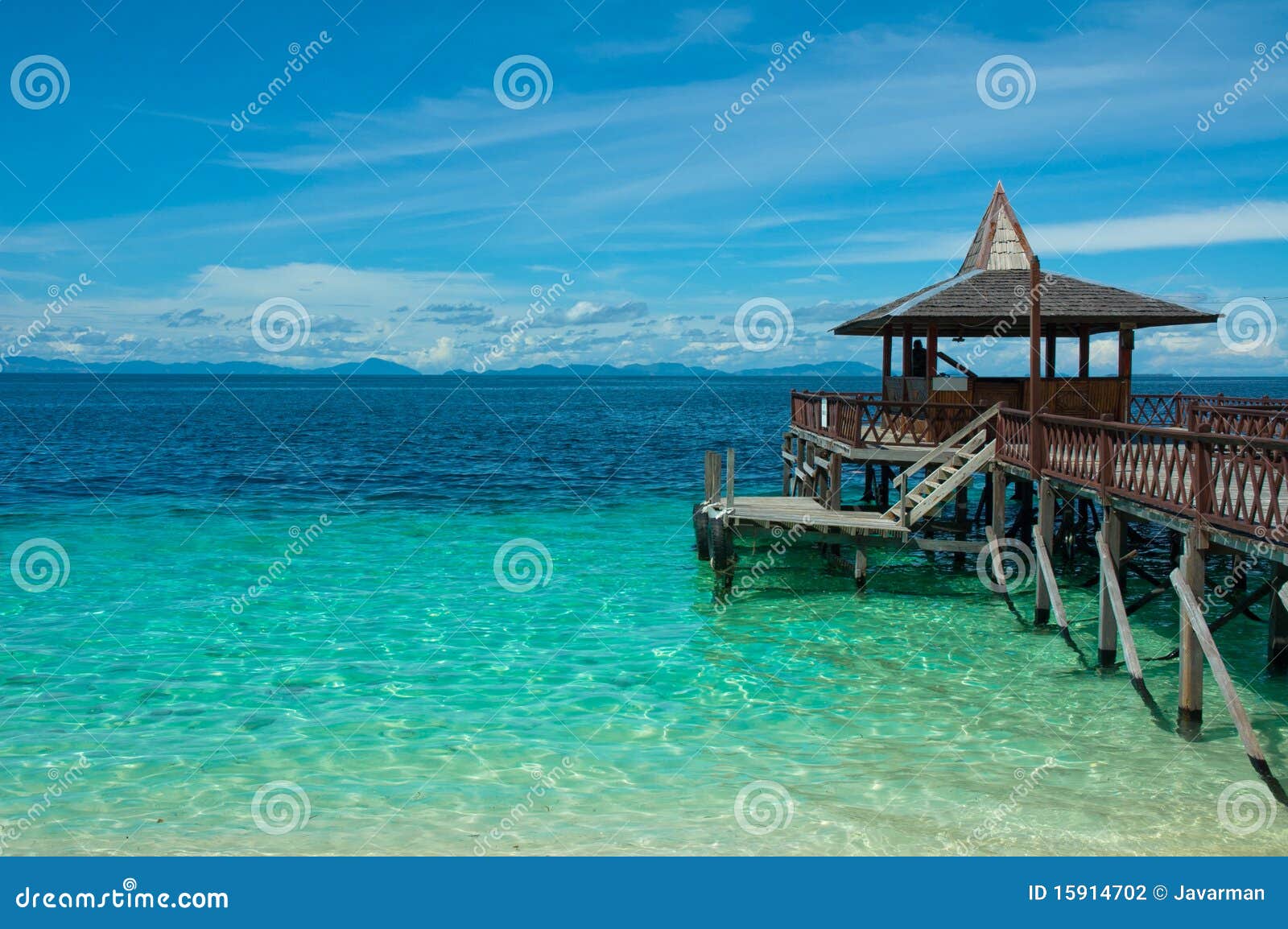 Pier at tropical island stock photo. Image of scenic - 15914702