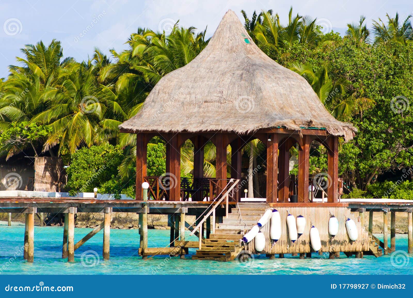 Pier on the Tropical Island Stock Image - Image of clear, moorage: 17798927