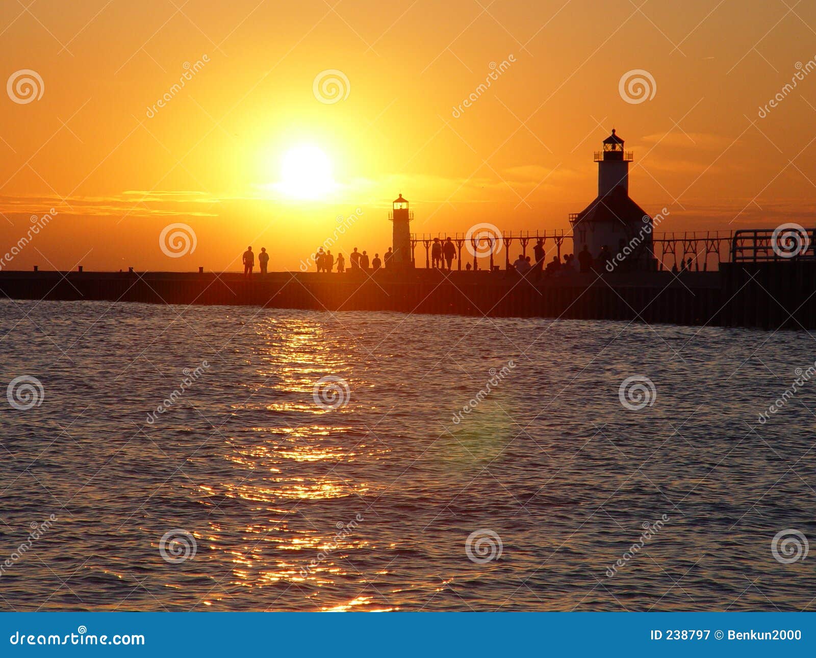 Pier Walking Sunset stock image. Image of orange, saint - 238797