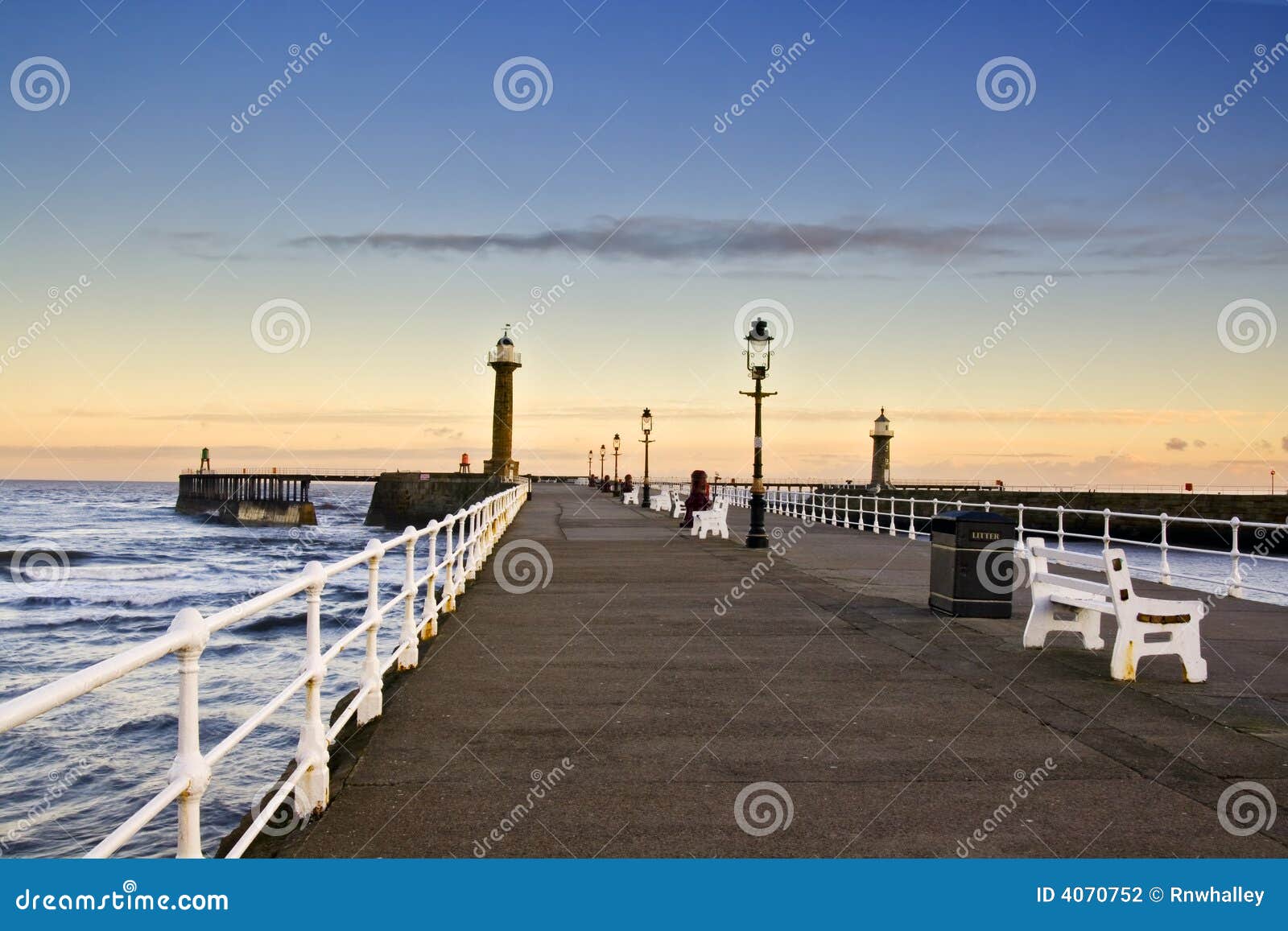 Pier at Whitby stock photo. Image of tranquil, sunup, silent - 4070752