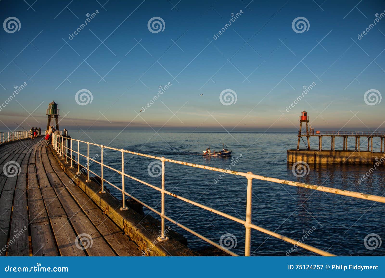 Pier in Whitby, Yorkshire England Stock Image - Image of sunrise ...